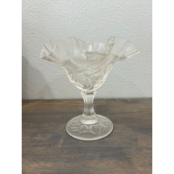 Fenton | Accents | Vintage Fenton Compote Candy Dish Ruffled Edge ...